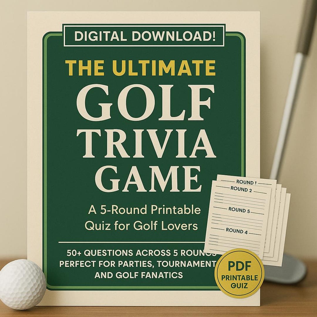 Golf Gift: Golf Game Trivia Printable – 50 Question Quiz PDF - Etsy