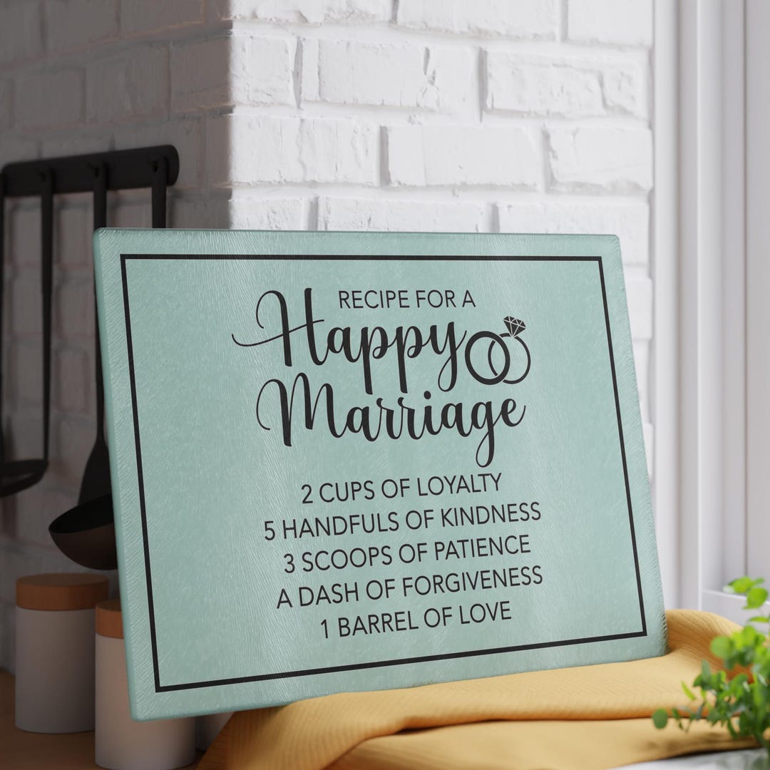 Recipe for A Happy Marriage Class Cutting Board Gift Idea for Newly ...