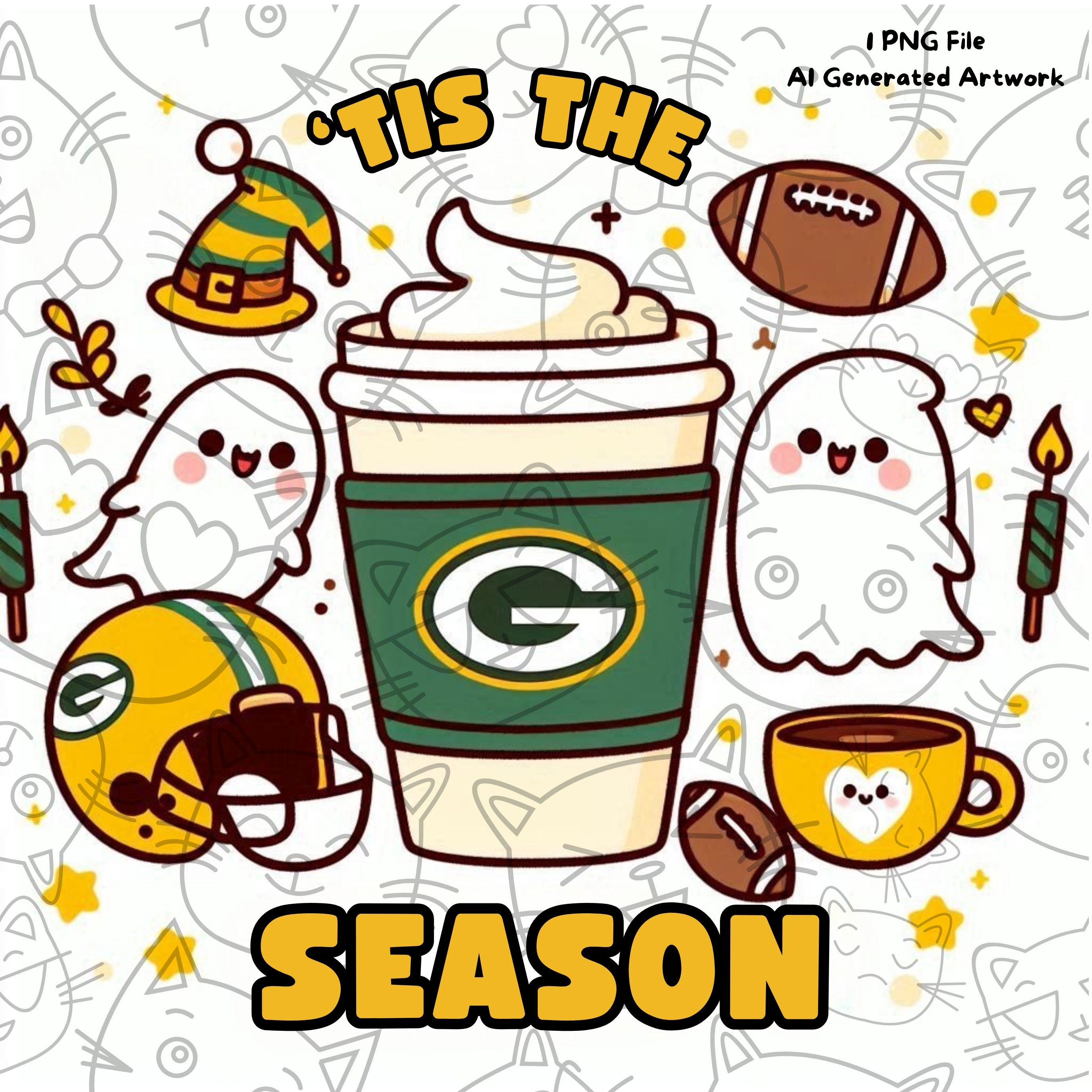 Green Bay Packers Fall Football PNG: Ghost Coffee Design (digital ...