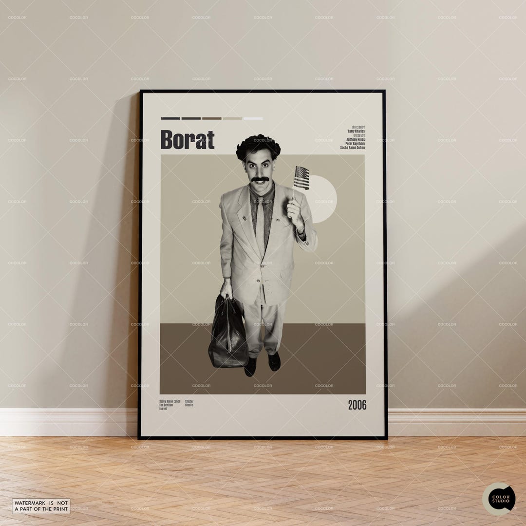 Borat, Retro Movie Poster, Midcentury Modern, Retro Tv Show Poster ...
