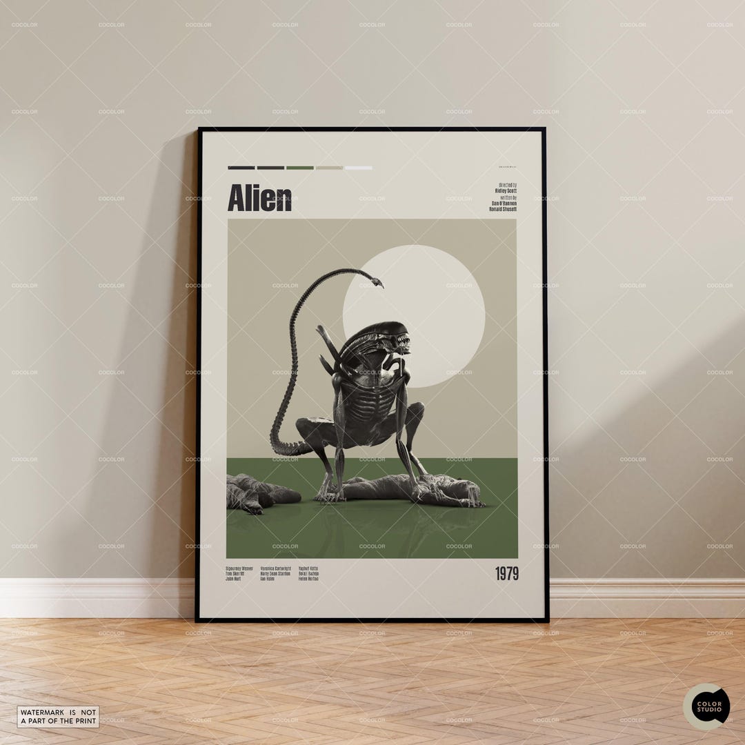 Alien, Retro Movie Poster, Midcentury Modern, Retro Tv Show Poster ...