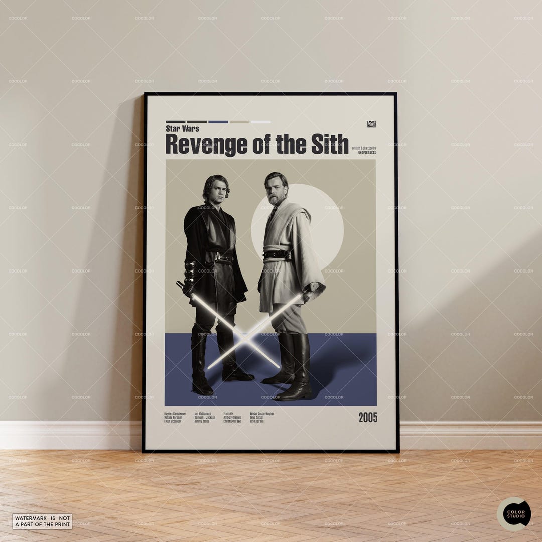 Revenge of the Sith, Midcentury Movie Poster, Retro Movie Print ...