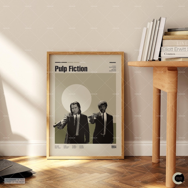 Pulp Fiction, Quentin Tarantino, John Travolta, Uma Thurman, Vintage Retro, Retro Modern, Mid ...