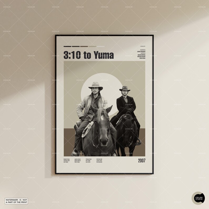 3:10 to Yuma, Retro Movie Poster, Midcentury Modern, Retro Tv Show ...