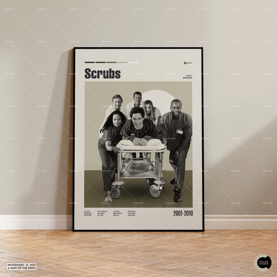Scrubs, Retro Movie Poster, Midcentury Modern, Retro Tv Show Poster ...