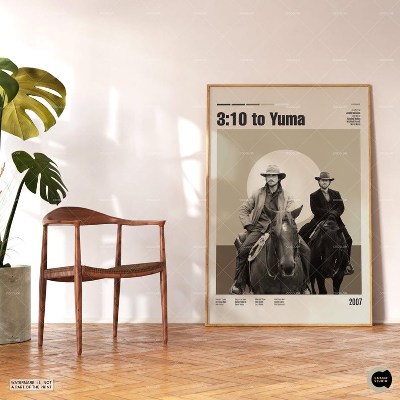 3:10 to Yuma, Retro Movie Poster, Midcentury Modern, Retro Tv Show ...