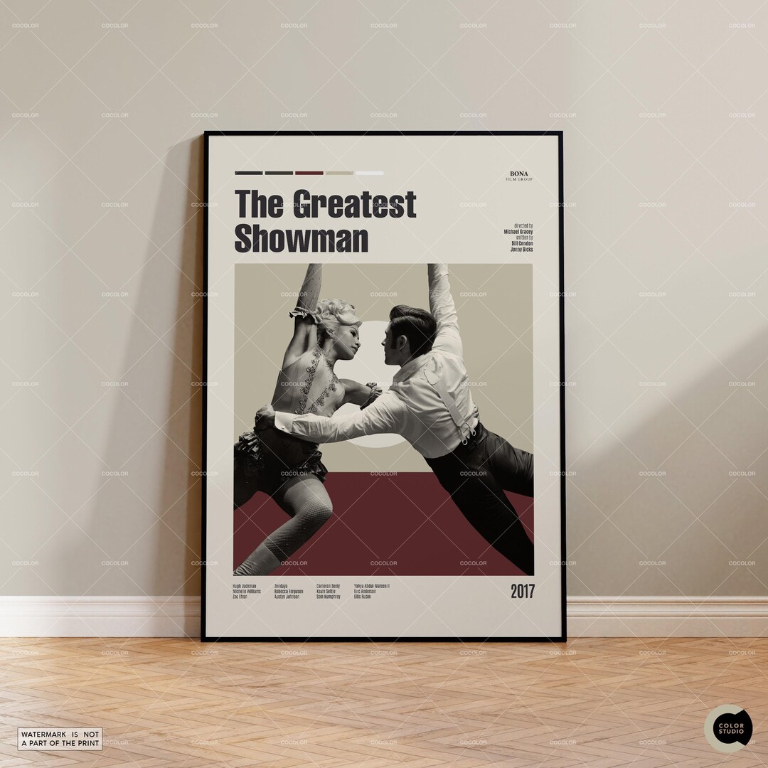 The Greatest Showman, Hugh Jackman, Retro Movie Poster, Midcentury ...