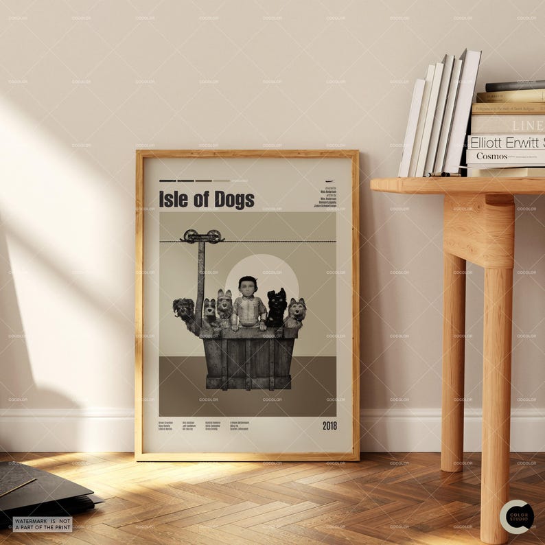 Isle of Dogs, Wes Anderson, Retro Movie Poster, Midcentury Modern ...