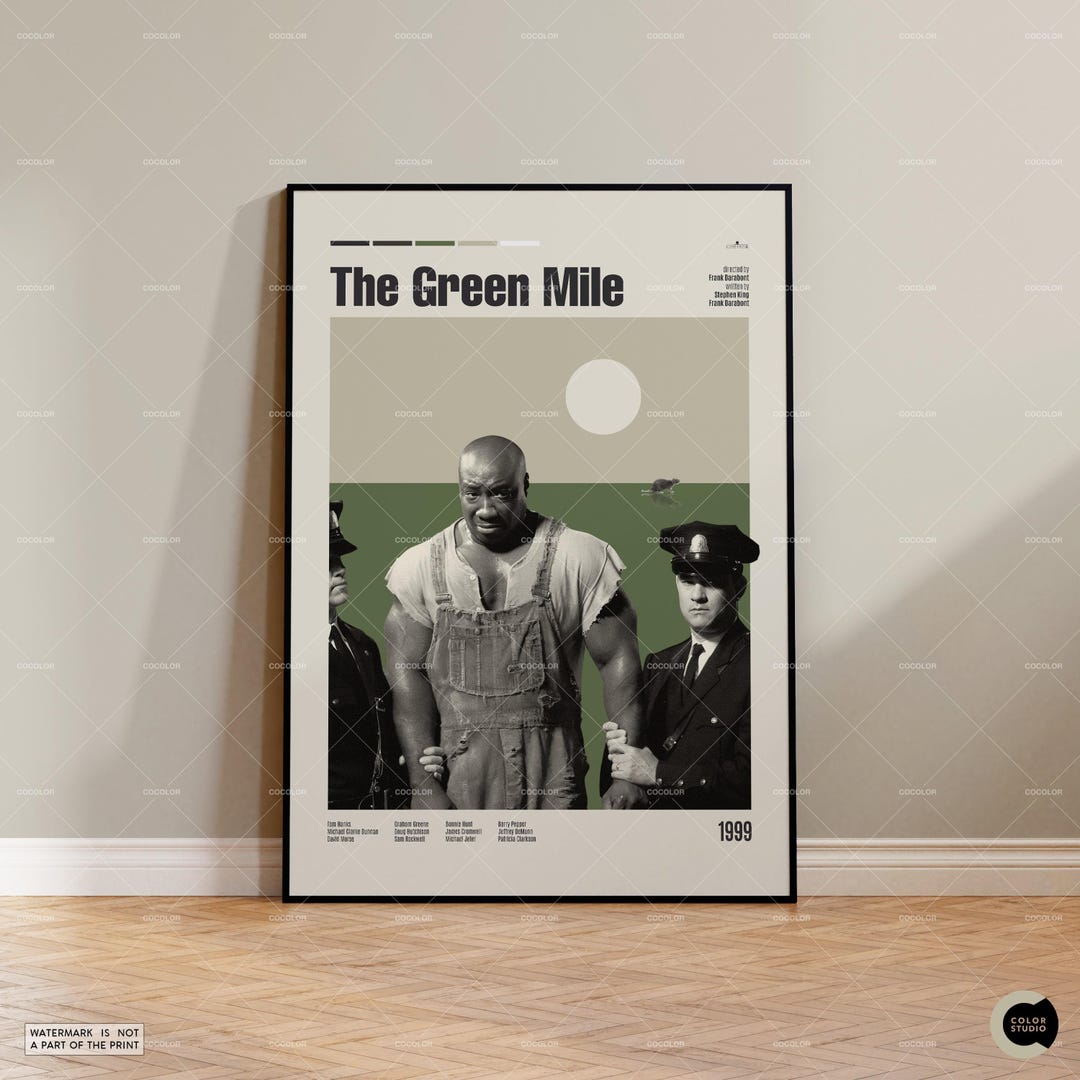 The Green Mile, Tom Hanks, Retro Movie Poster, Midcentury Modern, Retro ...