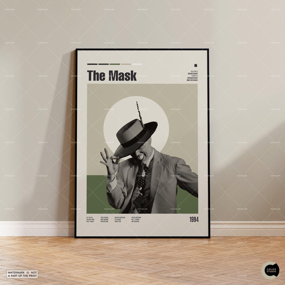 The Mask, Jim Carrey, Retro Movie Poster, Midcentury Modern, Retro Tv ...