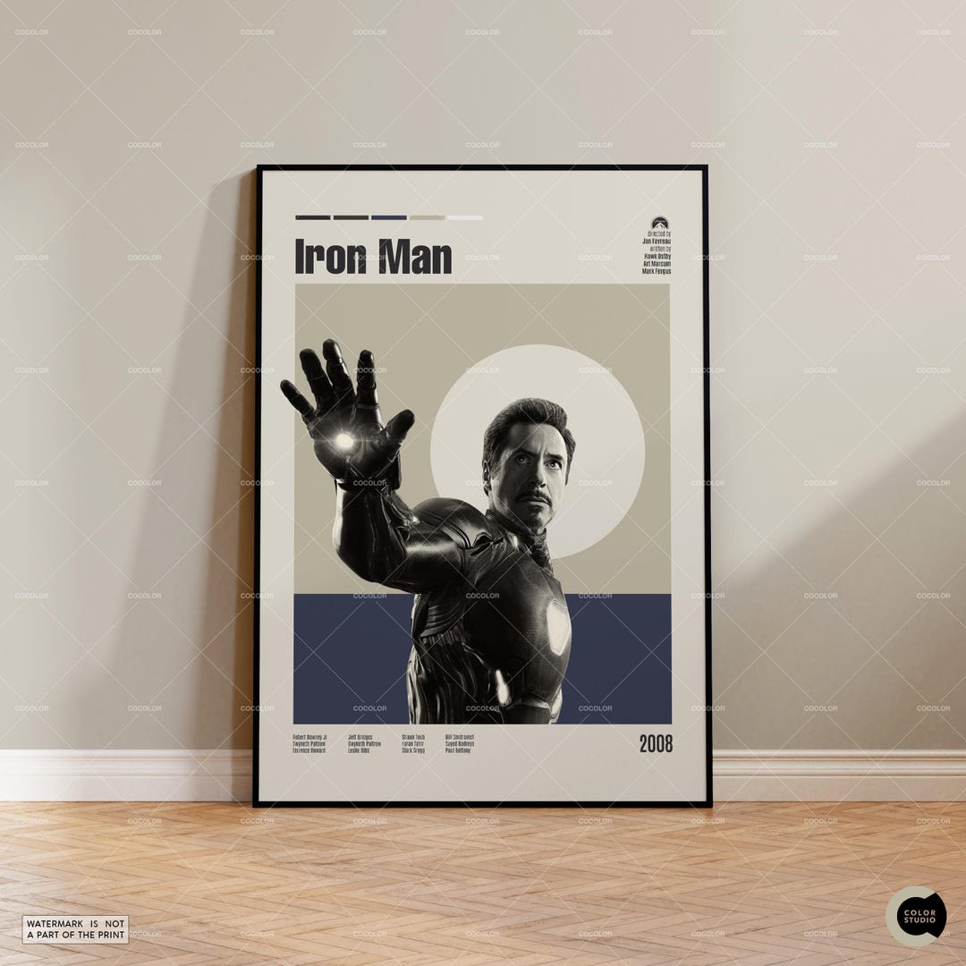 Iron Man, Jon Favreau, Retro Movie Poster, Midcentury Modern, Retro Tv ...