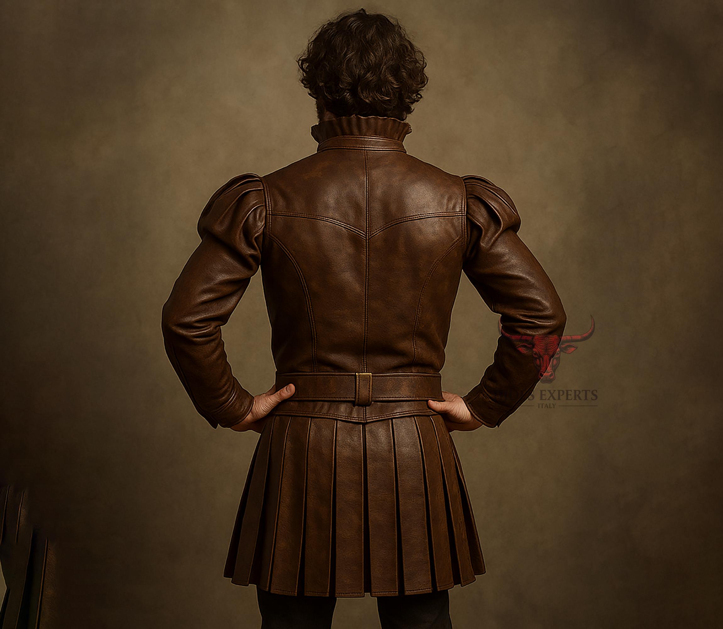 Handmade Renaissance Leather Doublet & Kilt Set - Italian Cowhide ...