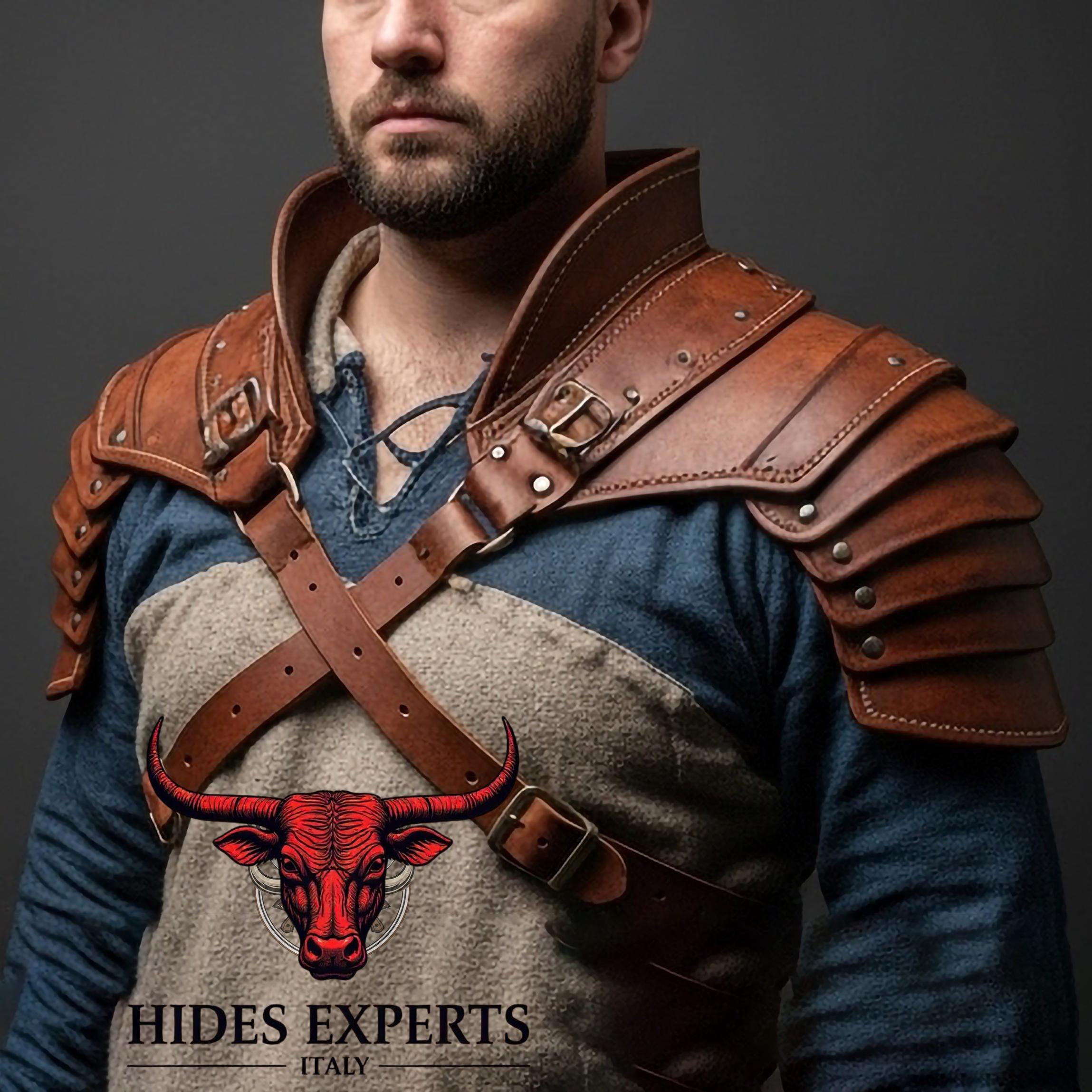 Handmade Leather Gladiator Shoulder Armor, Viking Cosplay Pauldron - Etsy