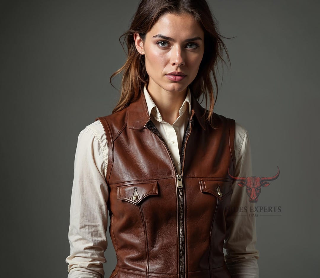 Custom Brown Leather Cosplay Vest for Women | Womens Designer Cosplay ...