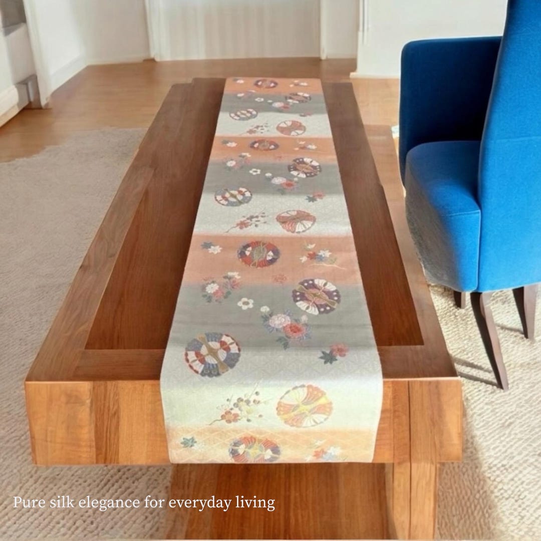 Obi Table Runner - New Kimono Obi Fabric - Handmade Silk Nishiki ...