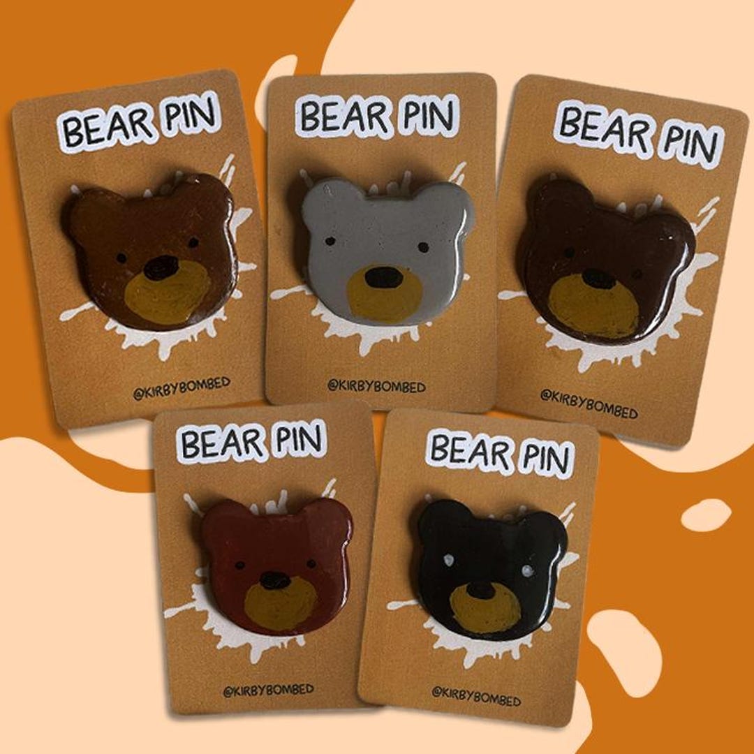 Bear Pin Badges - Etsy