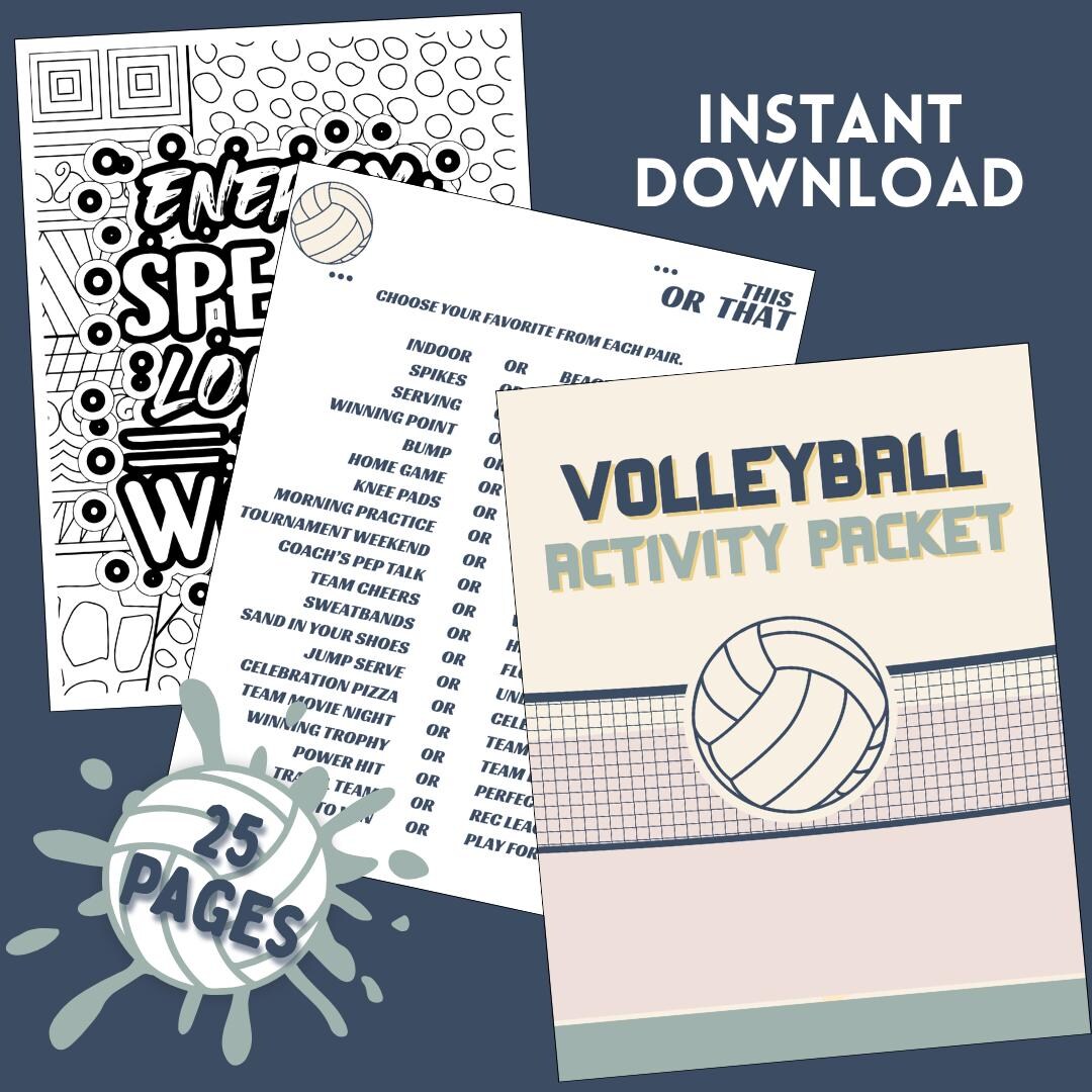 Volleyball Activity Packet | 25 Printable Games, Puzzles, Coloring ...