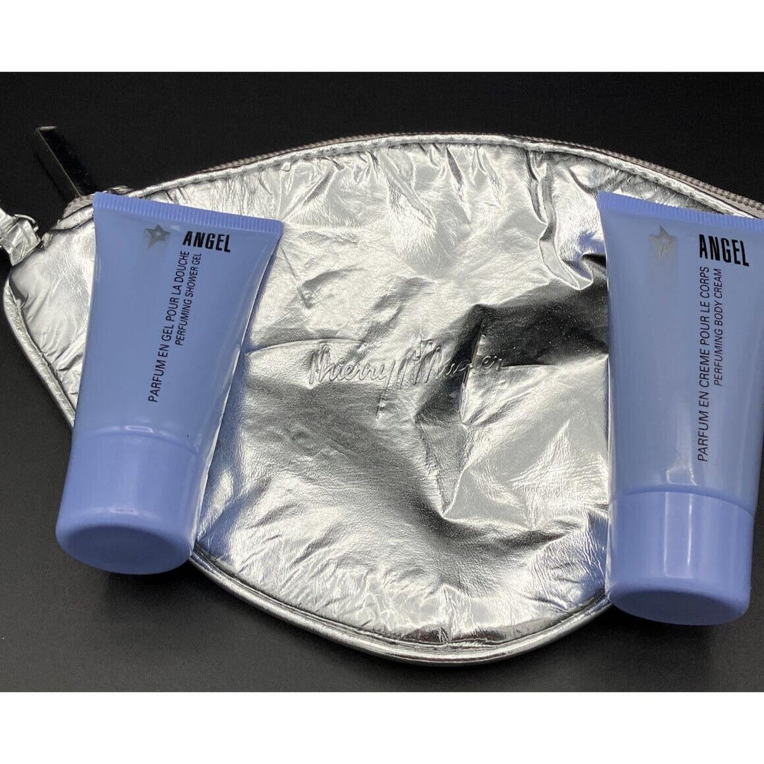 Collectible Theirry Mugler Angel Lotion + Gel With Mirror Make up Pouch ...