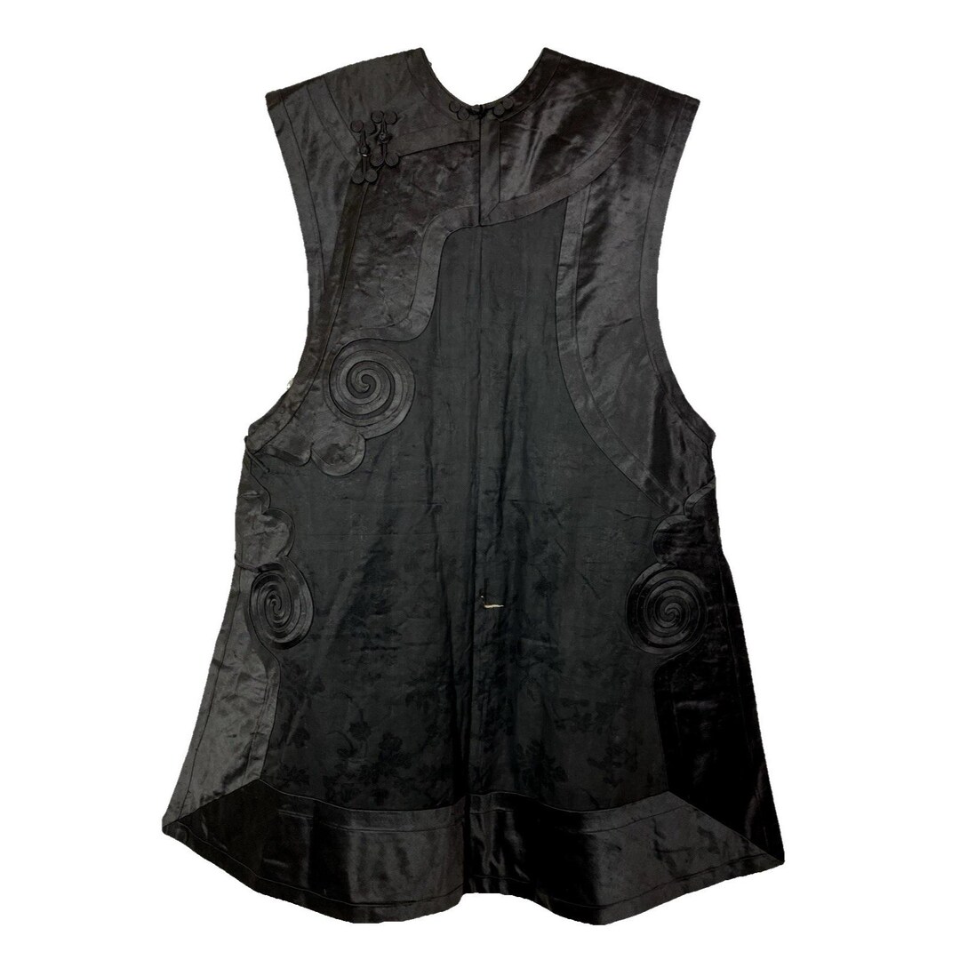 Antique Chinese Qing Dynasty Black Vest Imperial Servant Robe - Etsy