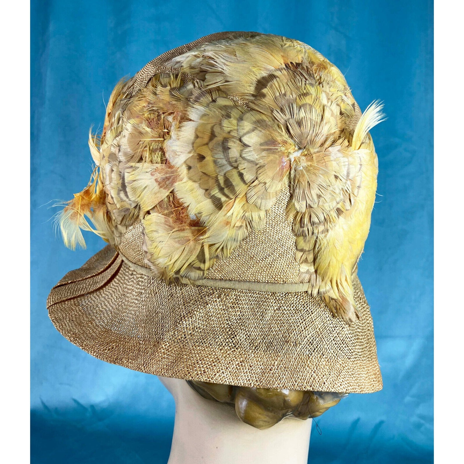 1920s Harry Hayman NY Paris Bell Cloche Natural Straw 20s Flapper Hat ...