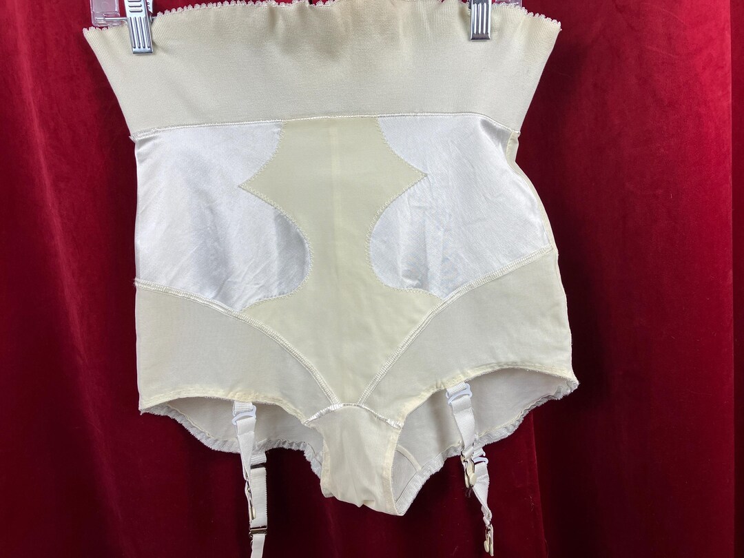 Vintage High Waist Cincher Granny Panty White Vintage Satin Insert ...