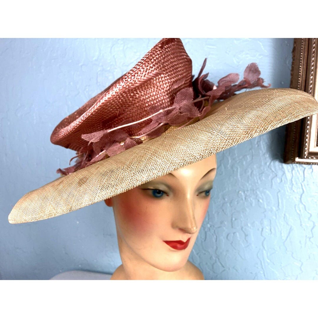 Vintage Philip Treacy Easter Straw Pink Flower Sculpture Derby Ascot ...
