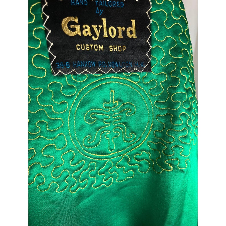 XL Vintage 60s Hong Kong Gaylord Custom Shop Tailor India Silk Teal ...