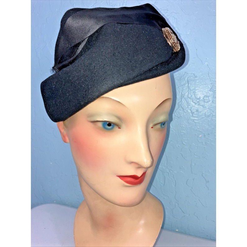 1930s Charlene of Hollywood Small Tilt Cocktail Hat With Jewel 30s - Etsy