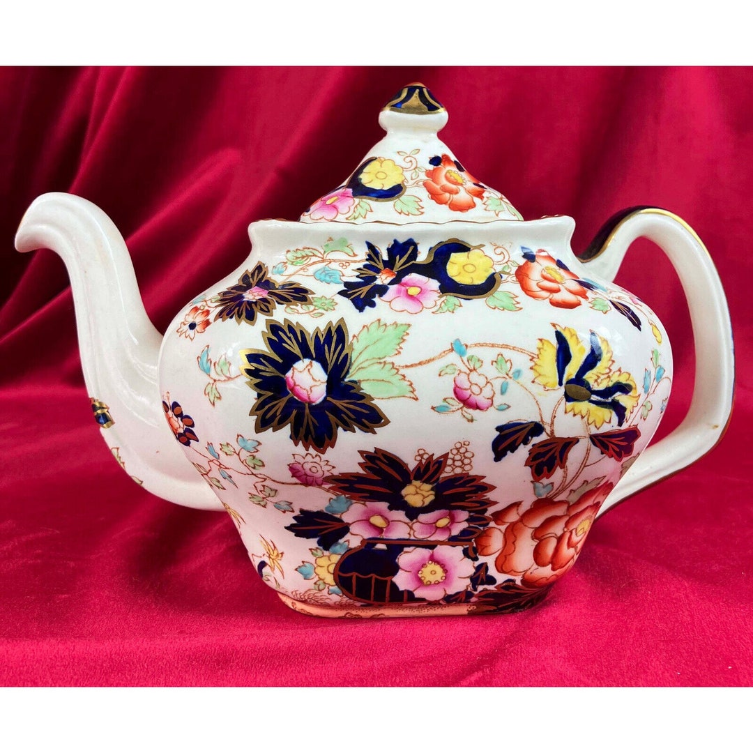 Vintage 1920s 30s Mason's Mandarin Ironstone Tea Pot Square - Etsy