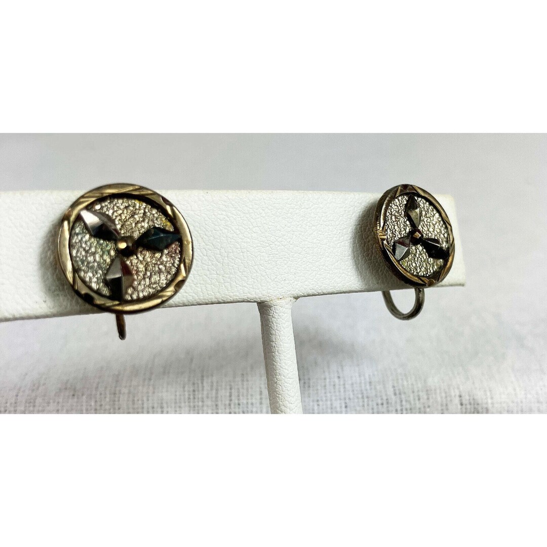 Antique C 1880 1890s Victorian Cut Steel Button Style Earrings ...