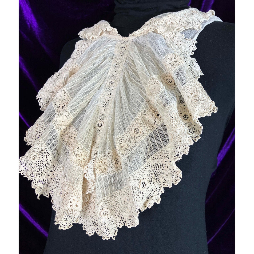 FANCY 1910 Edwardian Crochet False Front Lace Dickey Teens Insert ...