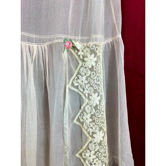 1920s Ethereal Silk Wedding Step In Romper SHEER Tro… - Gem
