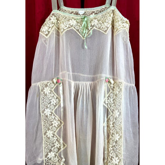 1920s Ethereal Silk Wedding Step In Romper SHEER Tro… - Gem