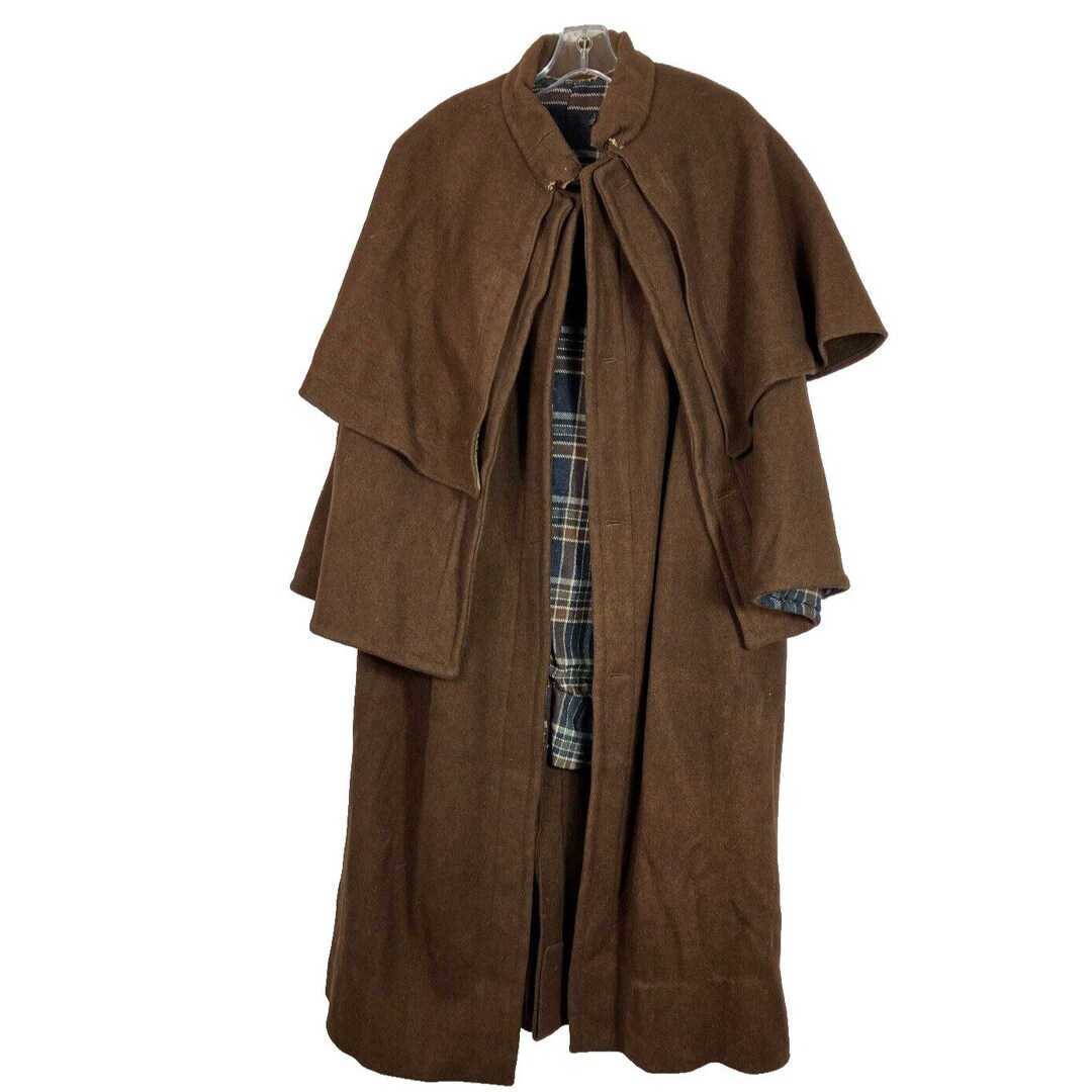 Vintage Men's Carrick Riding Coat Wool Reddingote Colonial Reinactment ...