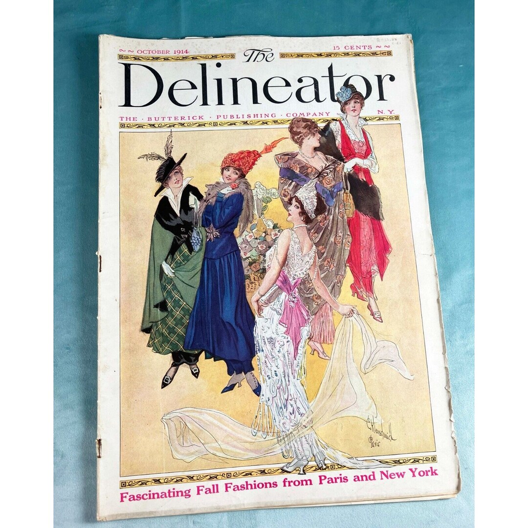 The Delineator Oct 1914 Color Fashion Plate Edwardian Magazine - Etsy