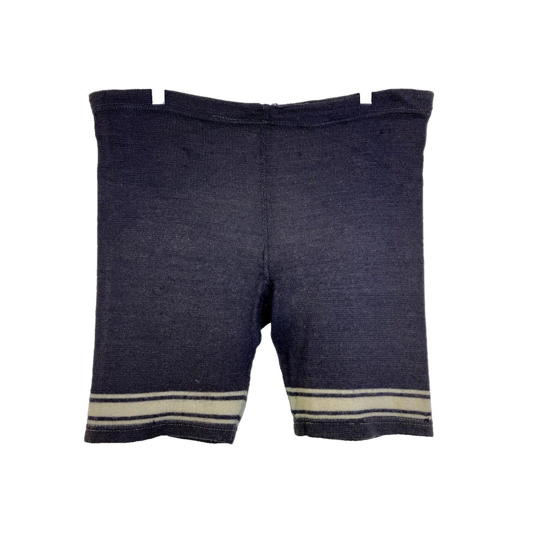 36 Waist RARE 1910 Edwardian 20s Men’s Knitted Wool Swim Trunks Stripe ...