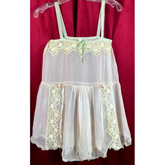 1920s Ethereal Silk Wedding Step In Romper SHEER Tro… - Gem