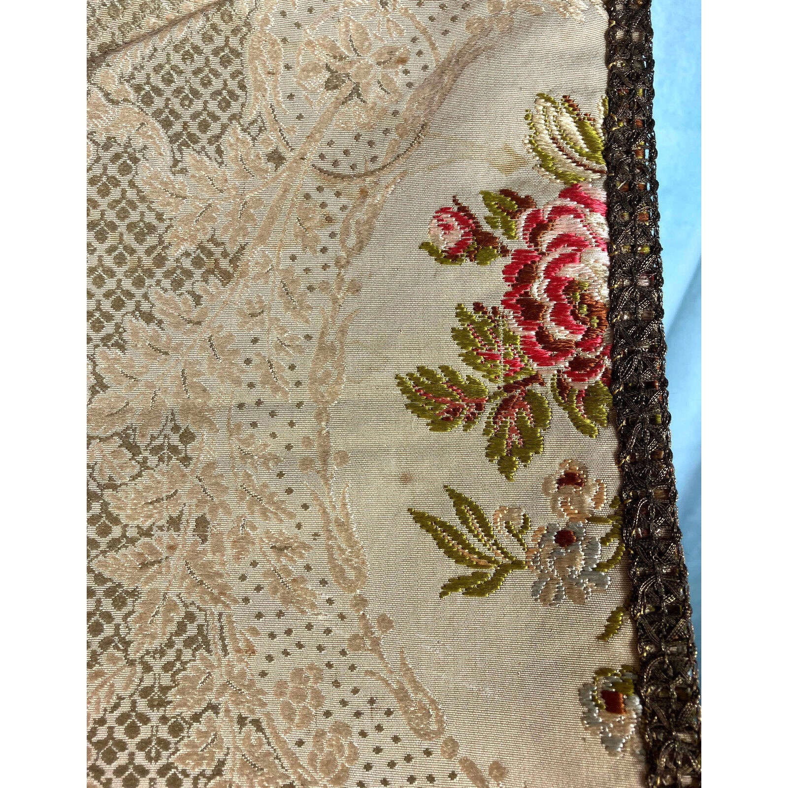 Antique 18th C Brocade Embroidery Textile Cloth 1700s - Etsy