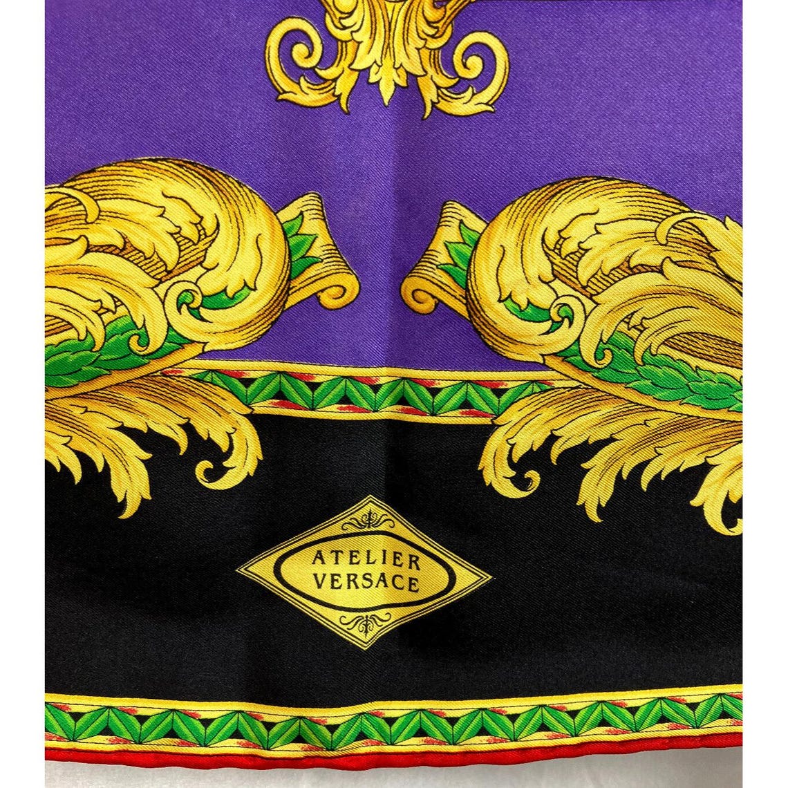 RARE Vintage Early 90s Atelier Gianni Versace Jester Baroque Scarf Silk ...