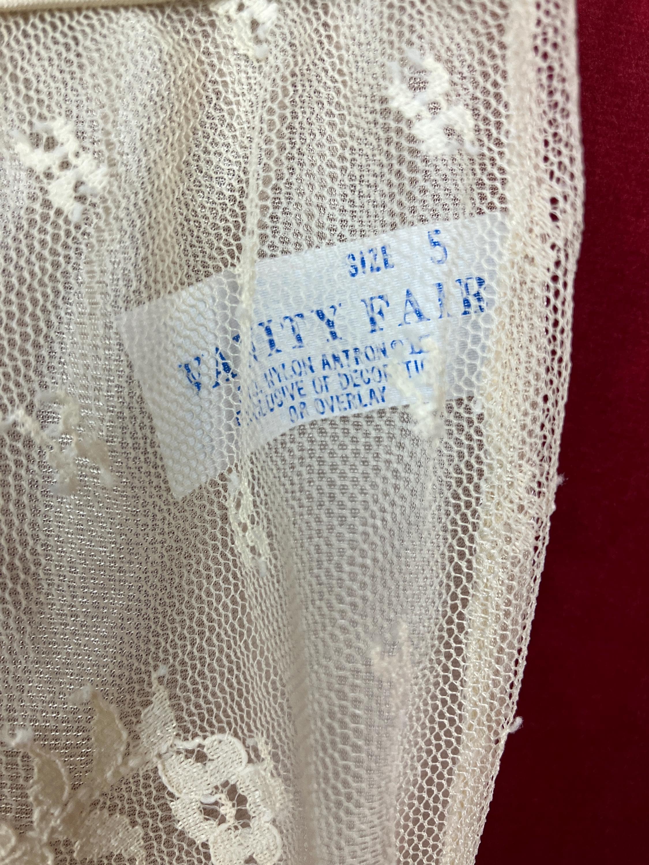 Sz 5 Vintage Vanity Fair Granny Panty off White Lace Insert Pin up ...