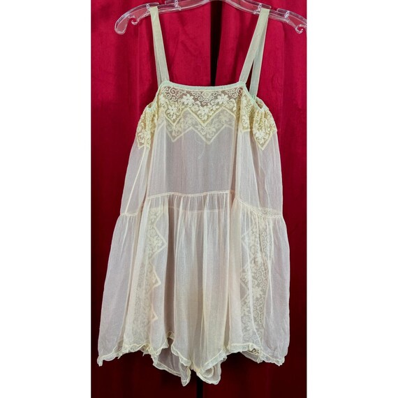 1920s Ethereal Silk Wedding Step In Romper SHEER Tro… - Gem
