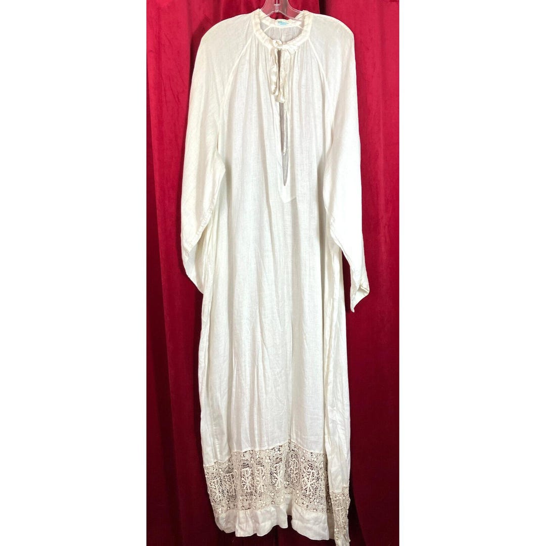 UNUSUAL Edwardian Symbols Robe Mens Sleep Shirt Lace Hem Masonic - Etsy