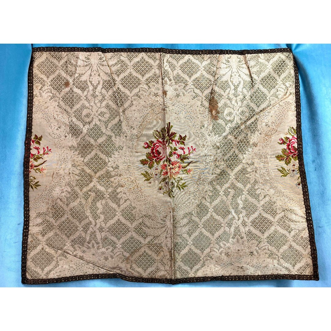 Antique 18th C Brocade Embroidery Textile Cloth 1700s - Etsy