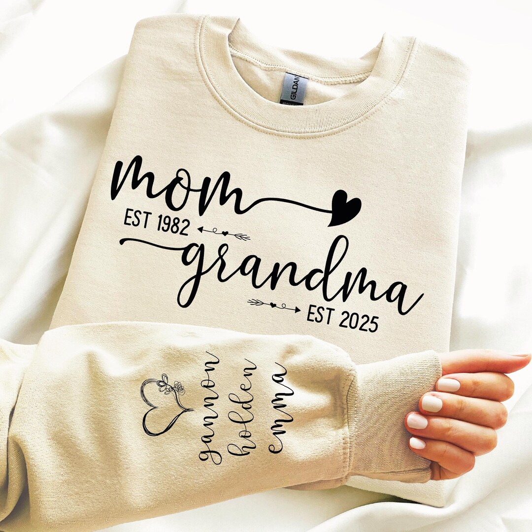 Custom Mom Grandma Est Year Hoodie and Sweatshirt, Mother Day Gift ...
