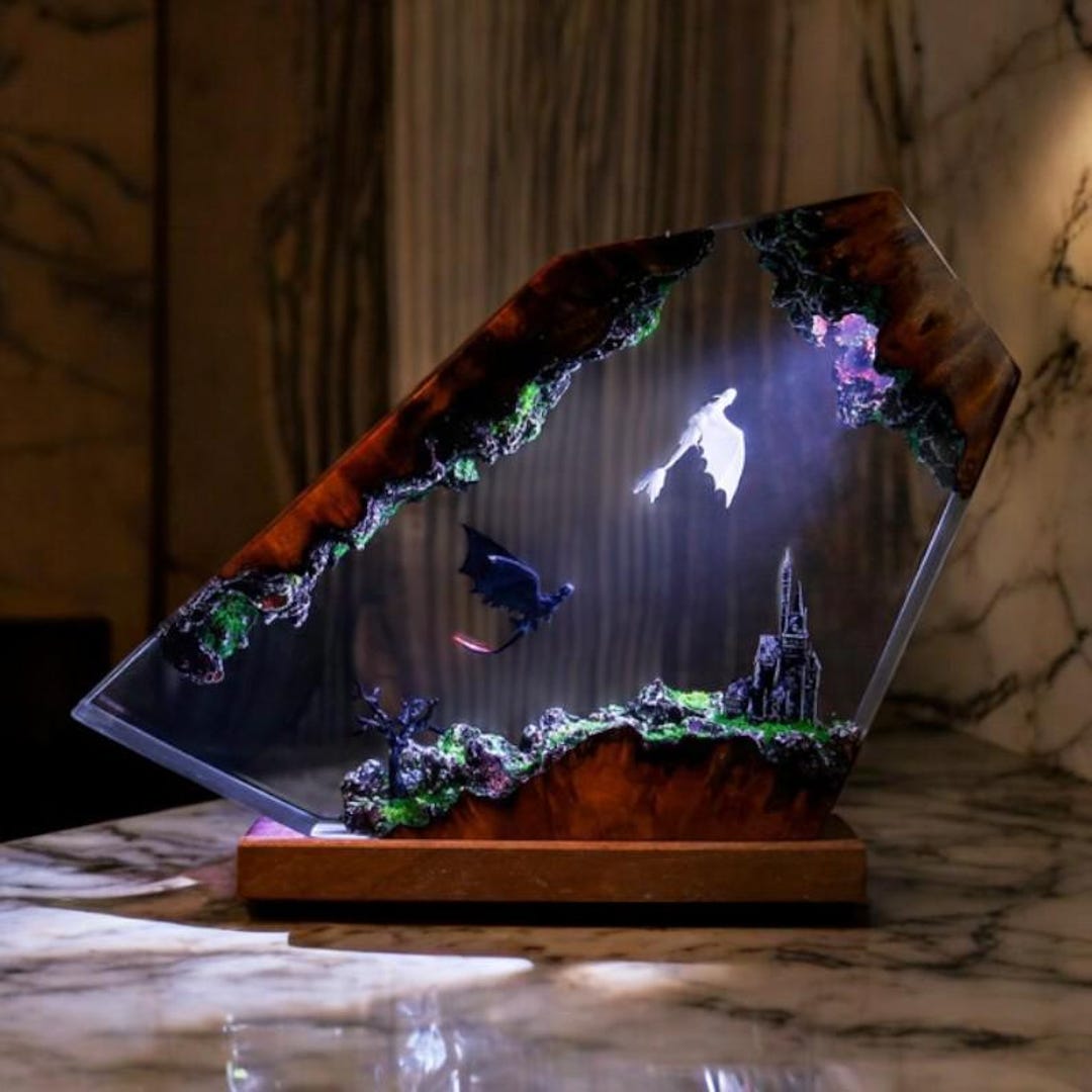 Handcrafted Toothless Dragon Resin Lamp - Unique Housewarming Gift - Etsy