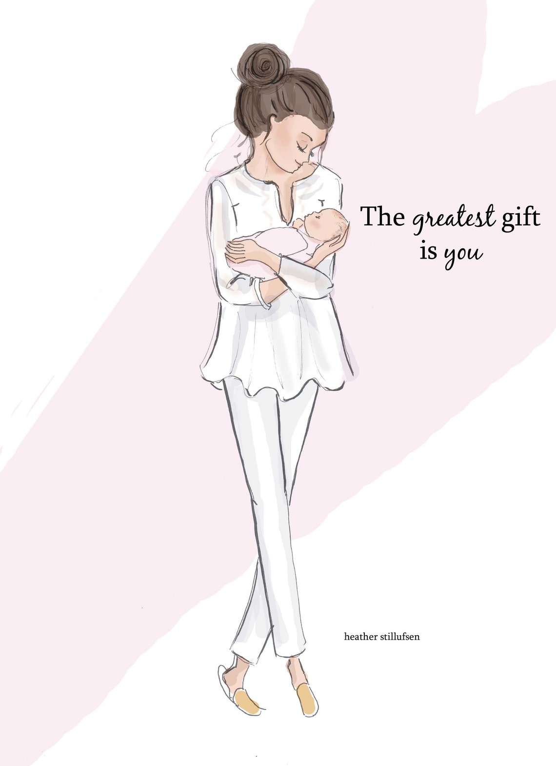Mom and Daughter Art the Greatest Gift Art for Moms - Etsy
