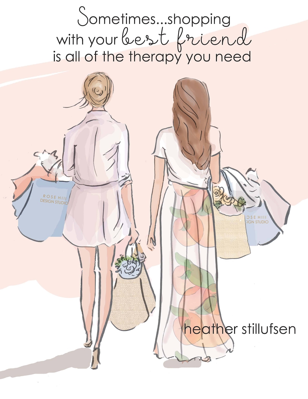Best Friends - Shopping With Your Best Friend - Cards for Friends - Art ...
