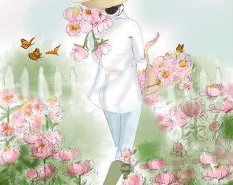 Pink Art Print. Pretty Spring Decor. Fashion Illustration - Etsy