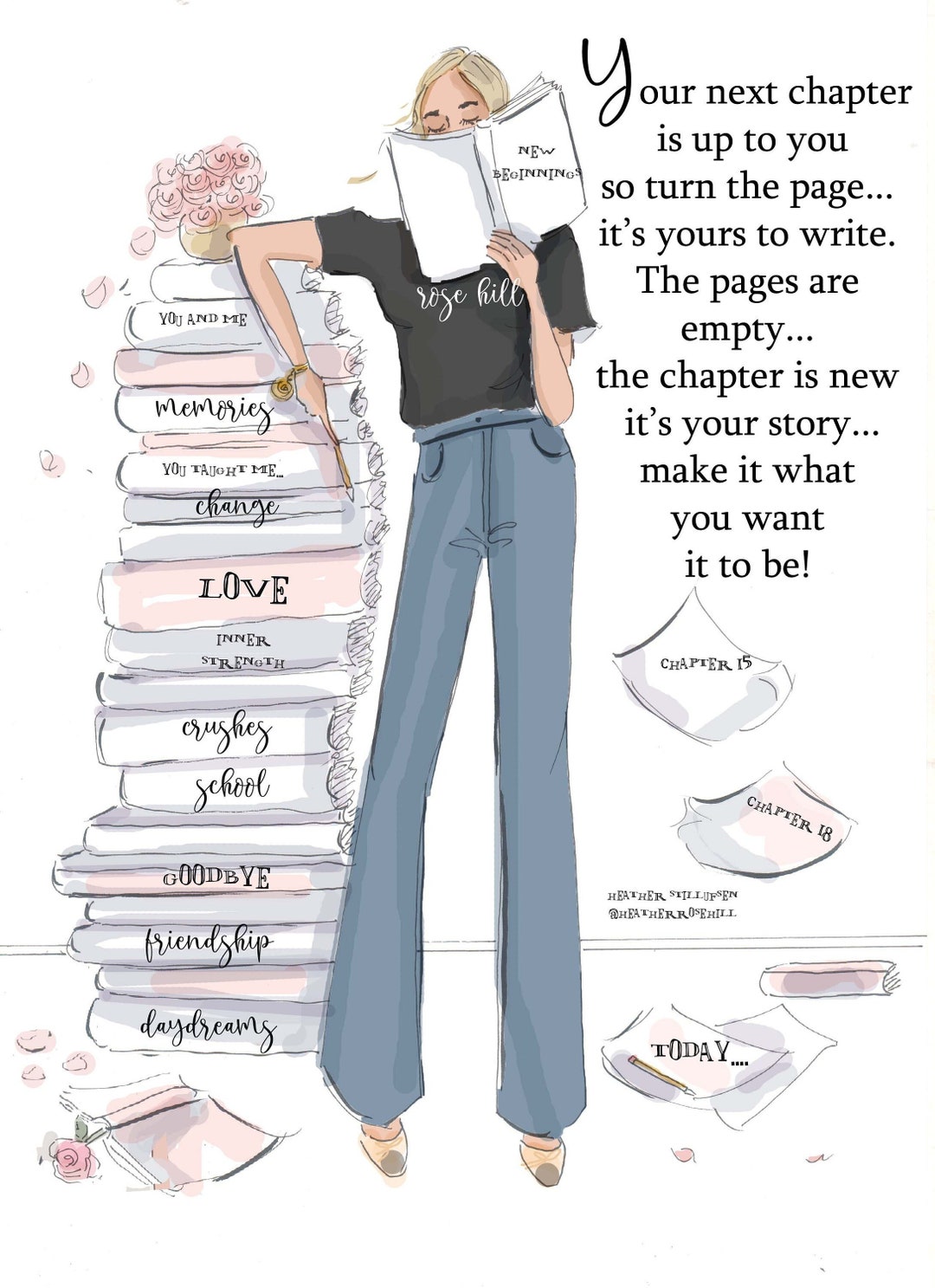 Art Print: {your Next Chapter is up to You } Starting Over New Chapter ...