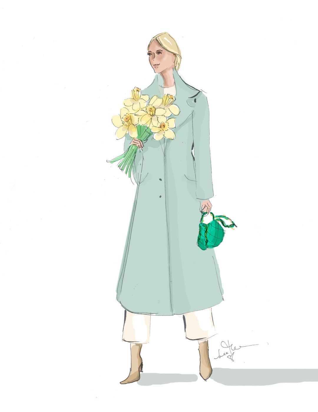 Spring March Fashion Illustration Custom Stationery Gallery Office ...